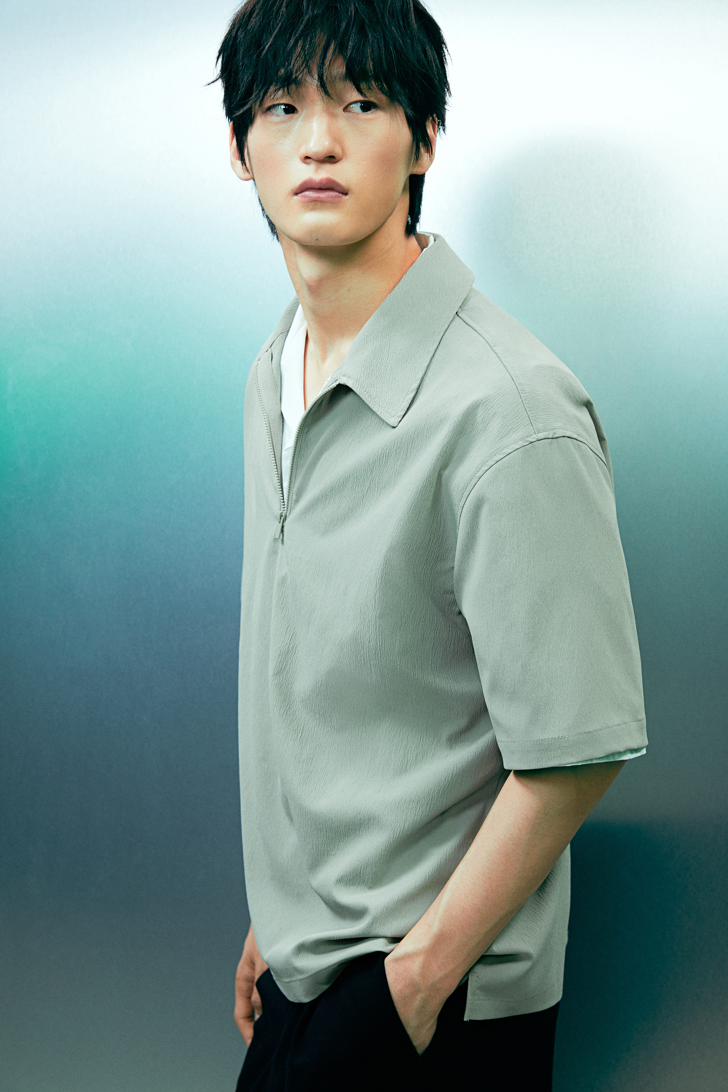 Loose Fit Crinkled polo shirt