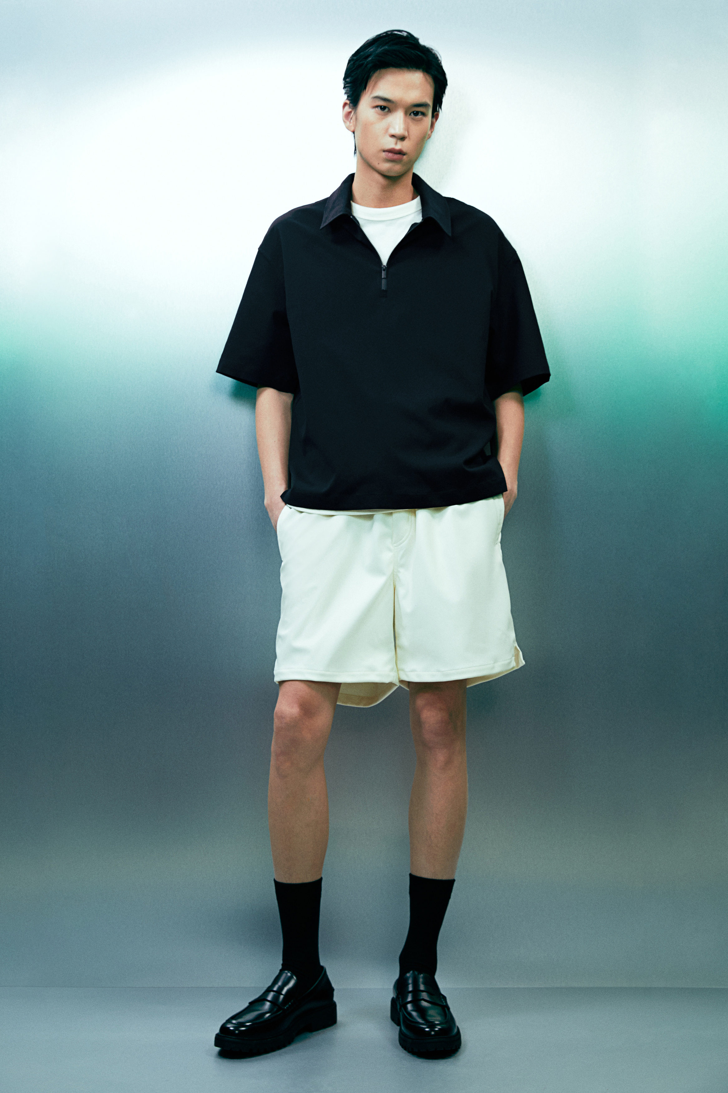 Loose Fit Crinkled polo shirt
