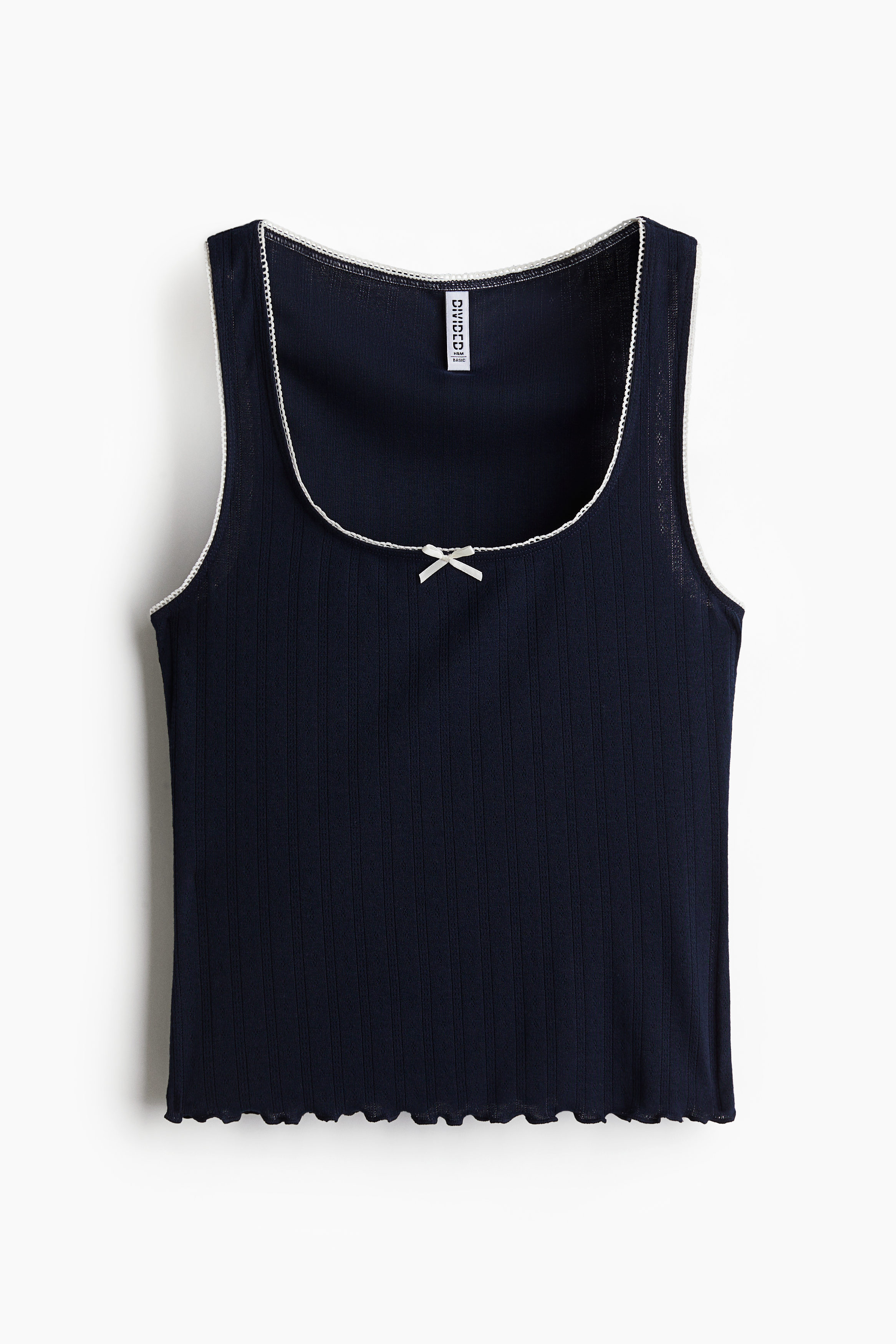 Pointelle jersey vest top